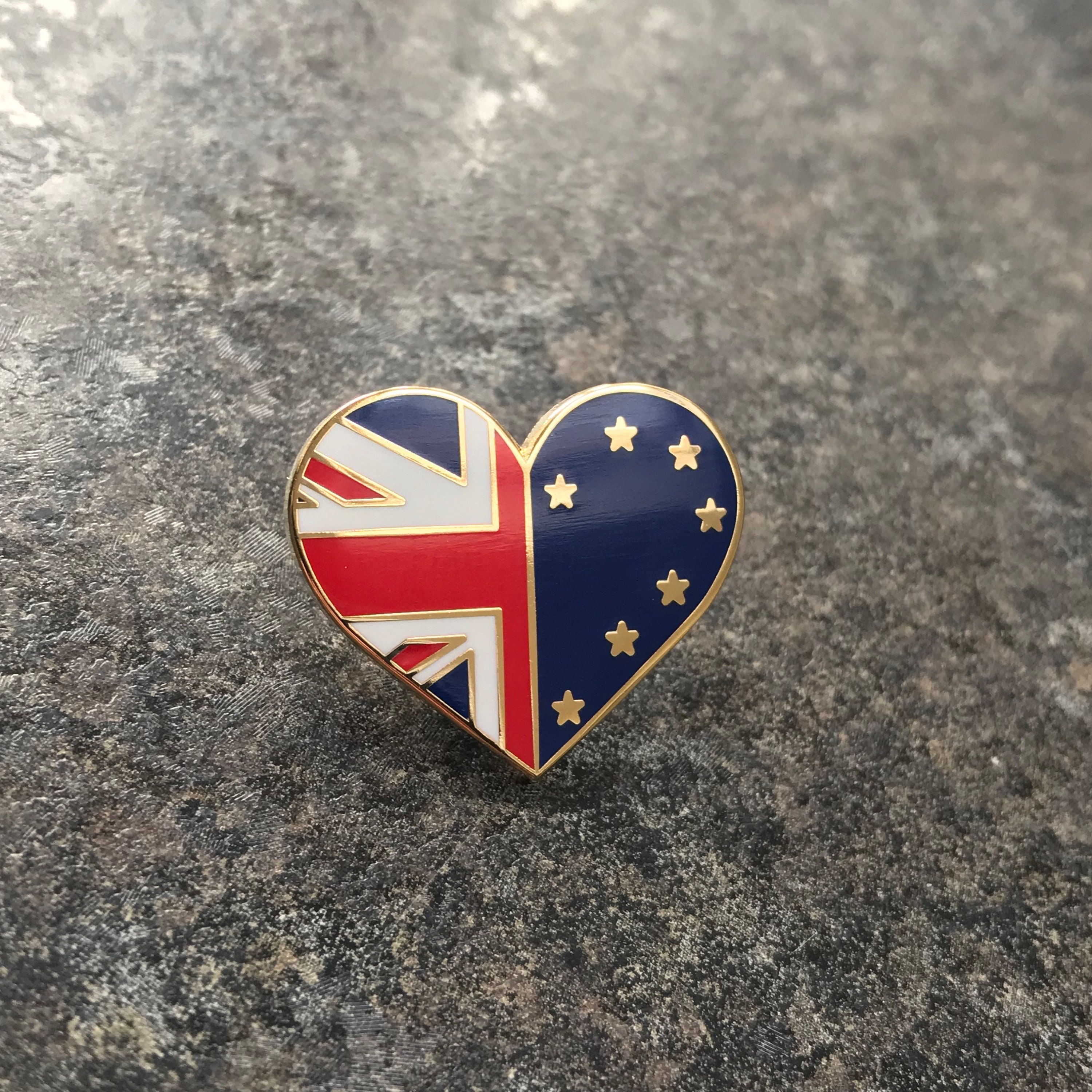 Europe / UK Love Heart Enamel Pin Badge Remain Brexit EU - Etsy