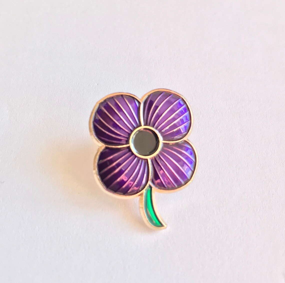 Red / Purple Poppy Enamel Pin Badge Remembrance Animals of | Etsy