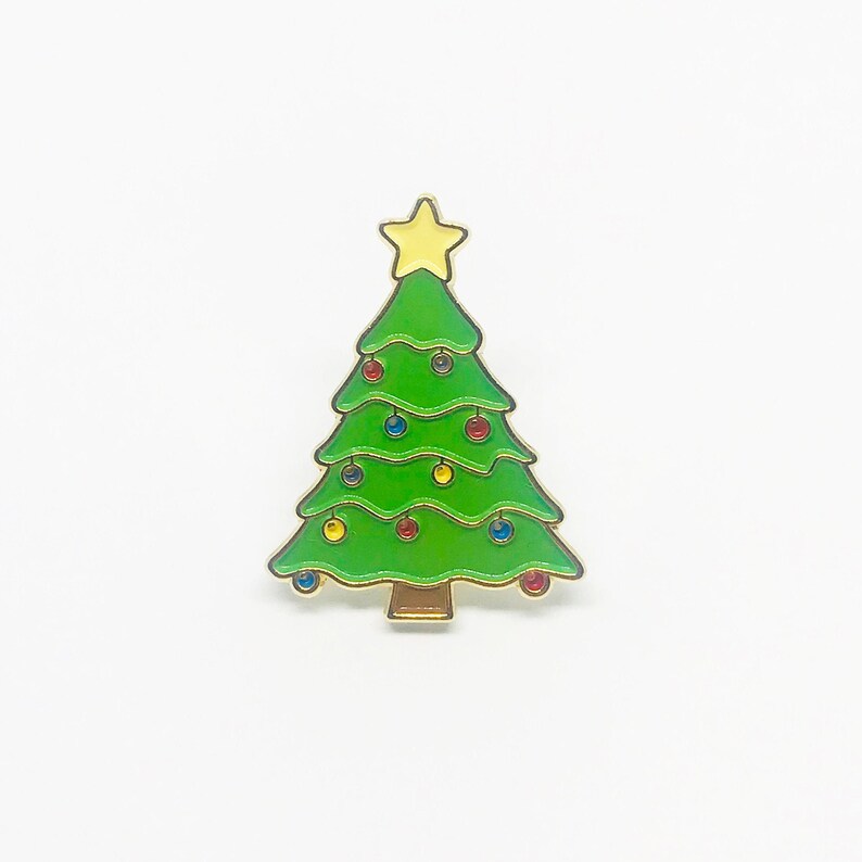 Christmas Tree Enamel Pin Badge | Xmas Holidays Festive | Cute Novelty ...