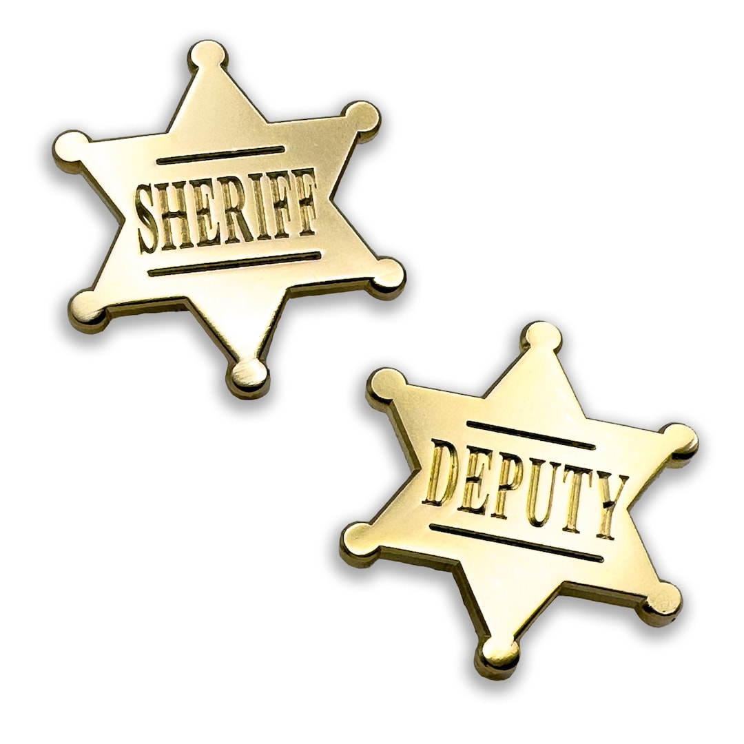 Sheriff & Deputy Gold Enamel Pin Badges | Novelty Fancy Dress | Cowboy ...