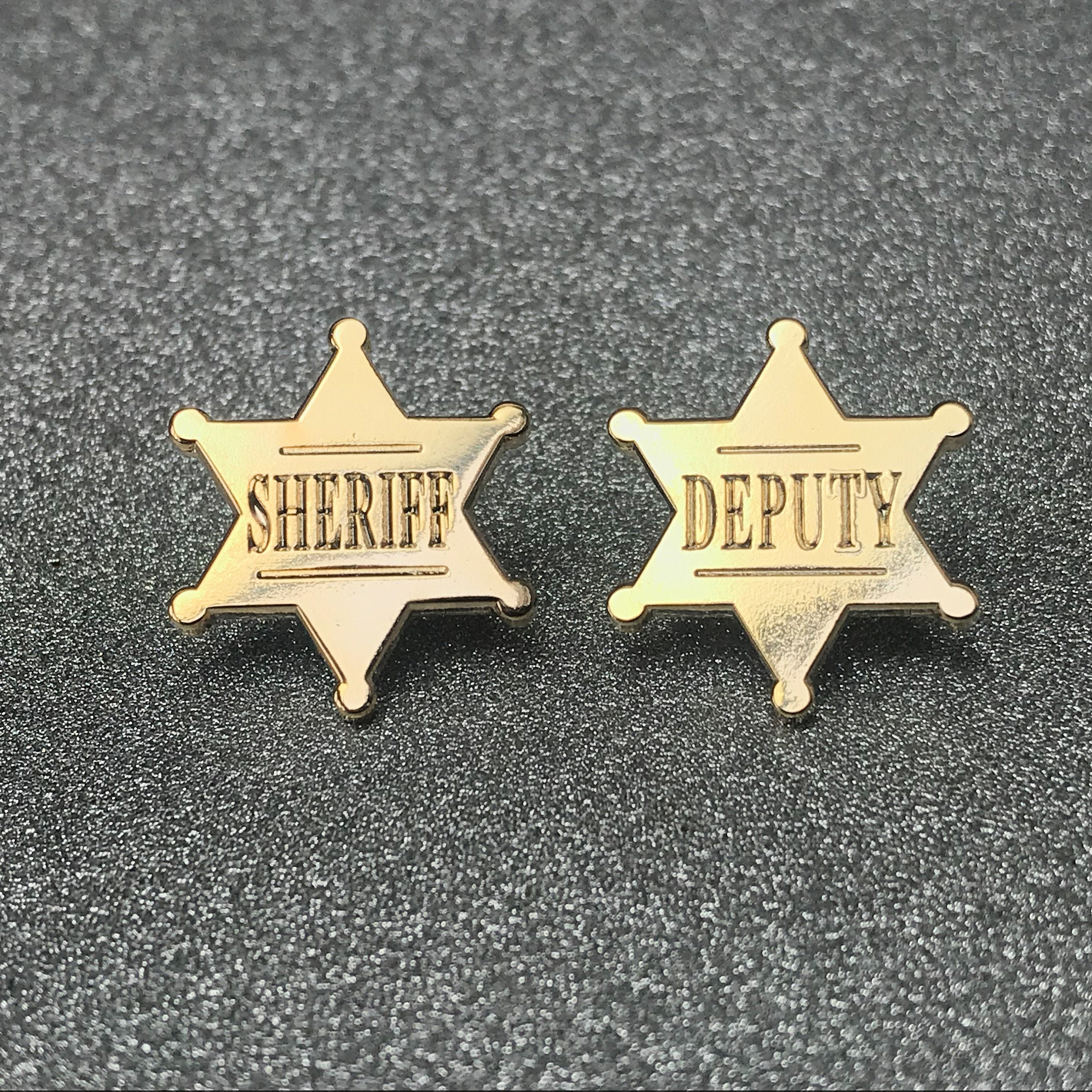 Sheriff & Deputy Gold Enamel Pin Badges Novelty Fancy Dress | Etsy