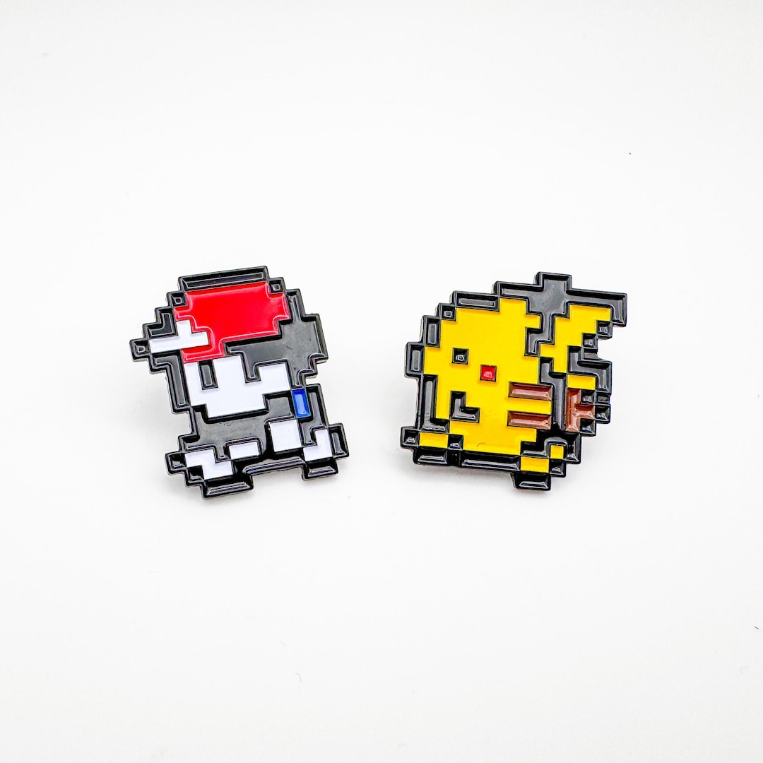 Pokemon Ash Ketchum & Pikachu Enamel Pin Badge Pokemon Red Blue Yellow ...