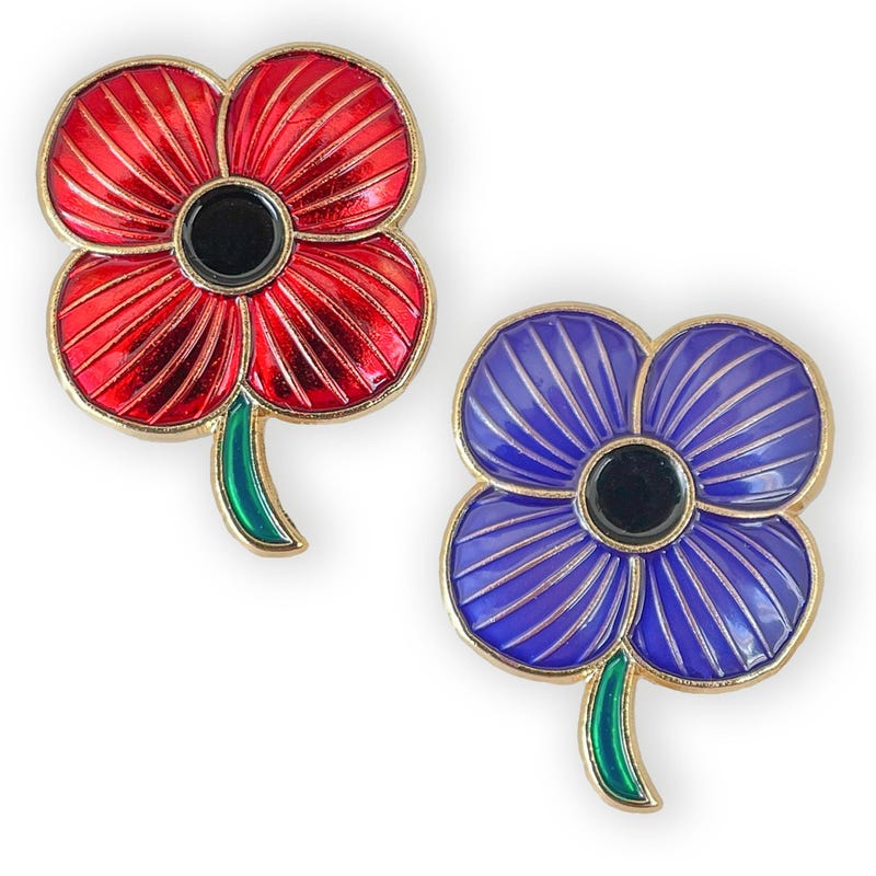 Purple War Poppies - Etsy UK