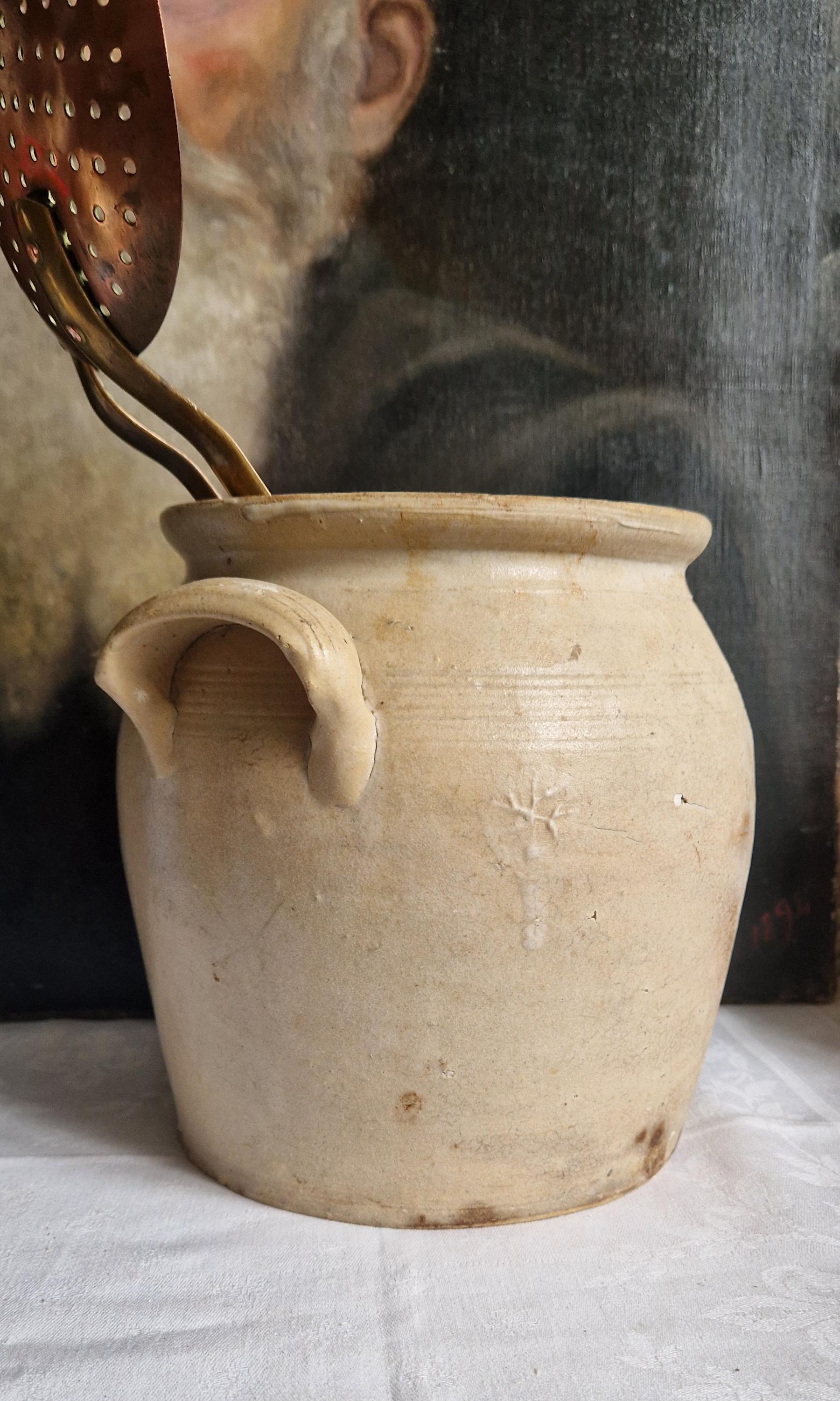 Antique Confit Fat Pot Container Earthenware Shabby Vintage From France ...