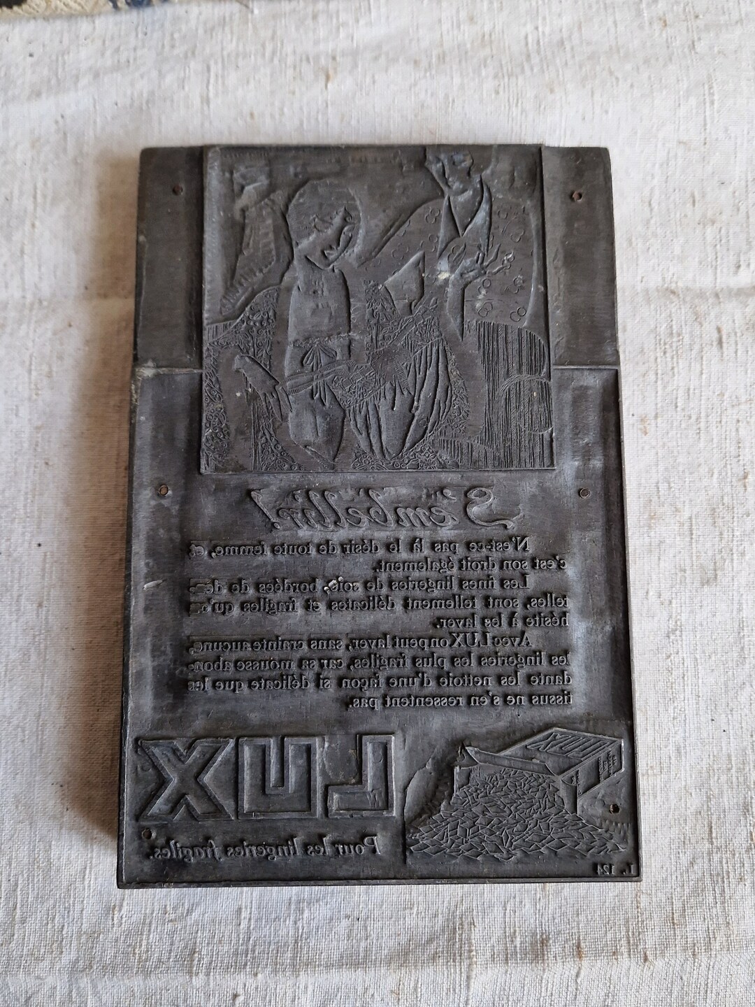 Antique Stamp Tampon Advertising Lux Shabby Vintage France on Oak - Etsy