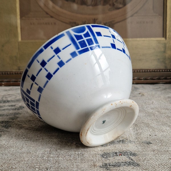 French Vintage Blue Bowl - Etsy