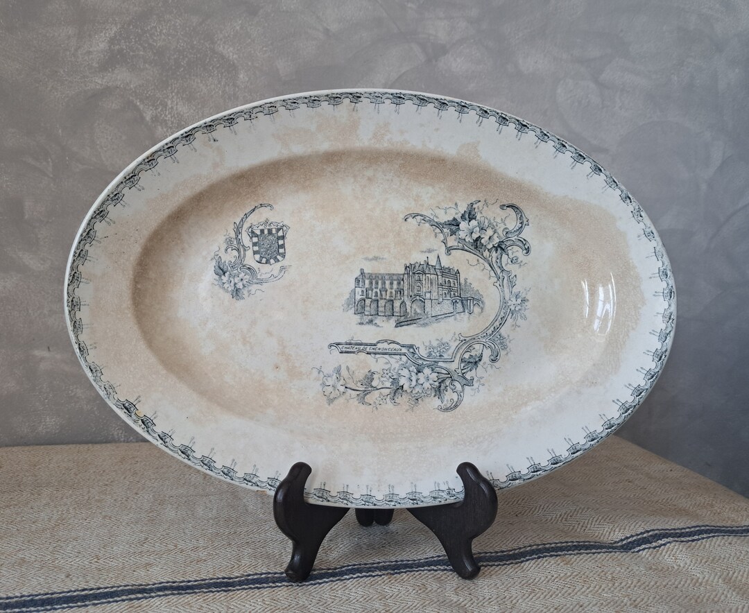 Antique Serving Plate Château De Palisse C & M Paris Blason Château ...