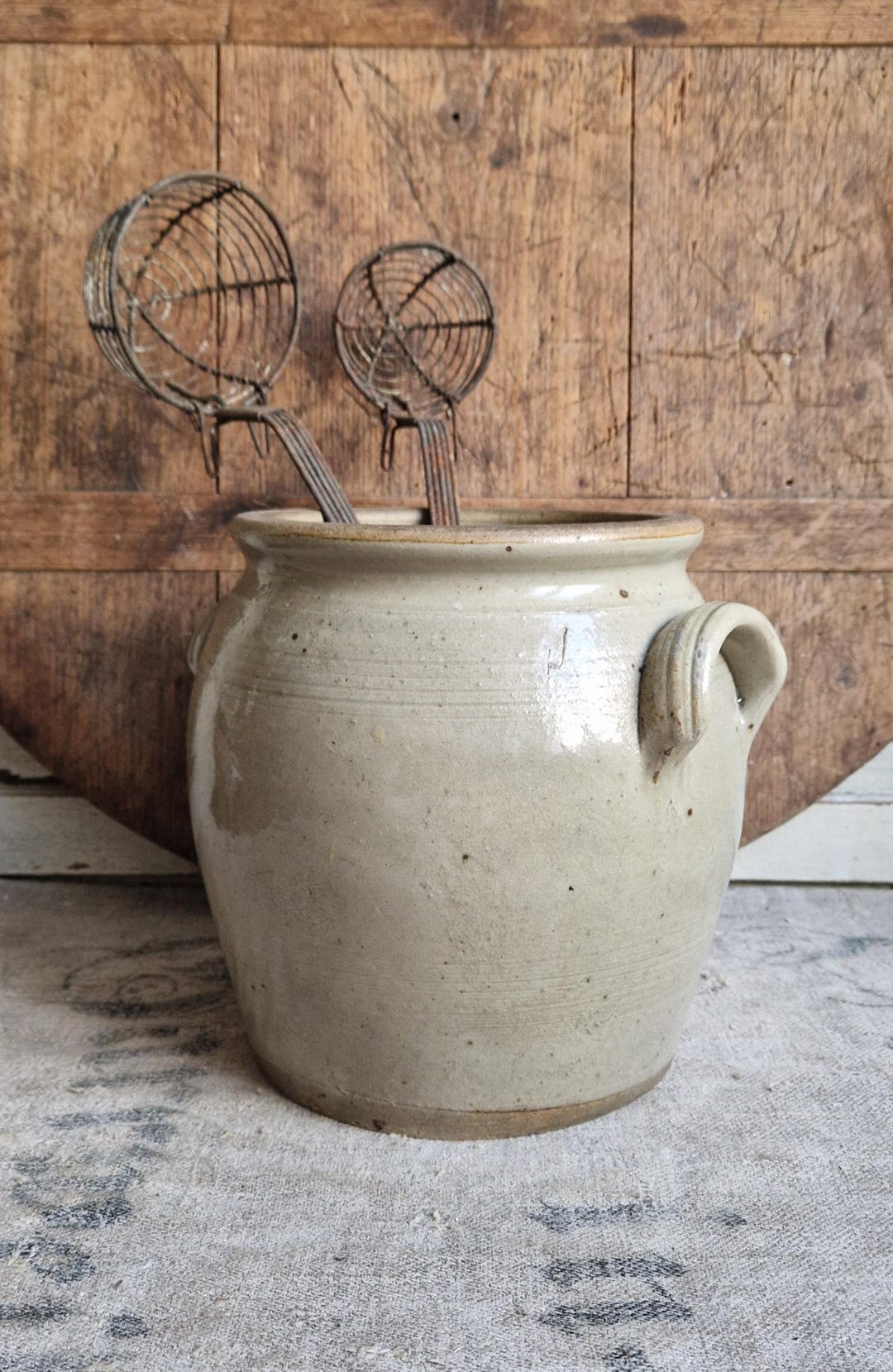 Antique Confit Fat Pot Container Earthenware Shabby Vintage From France ...