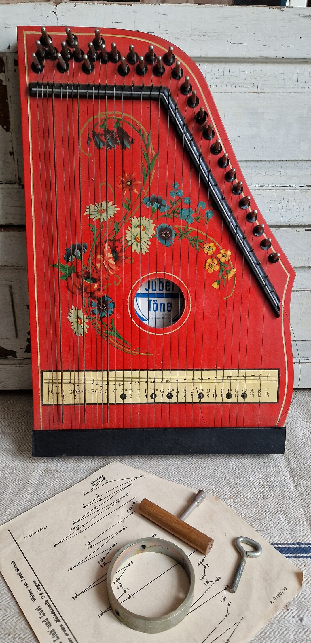 Jubeltöne Ziter Plucked Instrument GDR 1970 Shabby Vintage - Etsy
