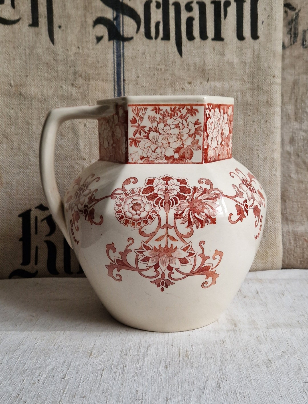 Antique Jug Water Jug Petrus Regout Maestricht Shabby Vintage ...