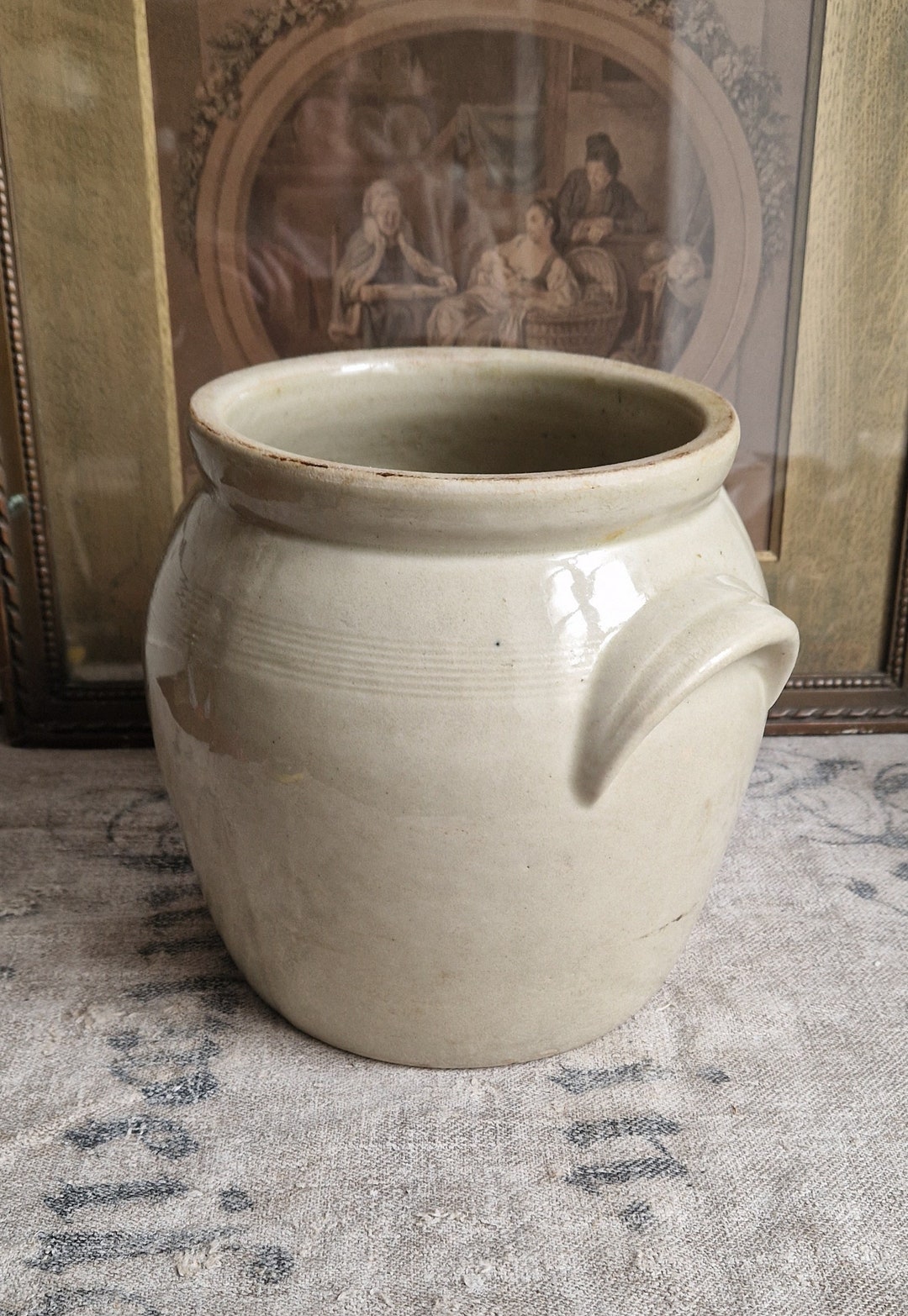 Antique Confit Fat Pot Stoneware Shabby Vintage From France 5 Liters - Etsy