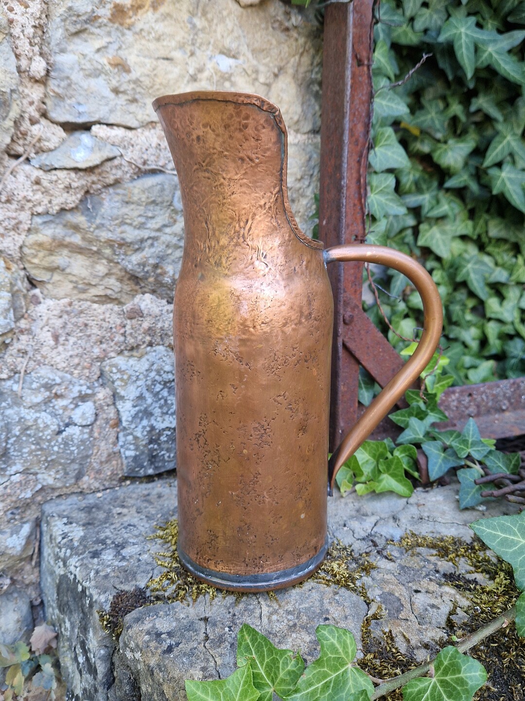 Antique Copper Water Jug Shabby Vintage France Made From an Ammunition ...