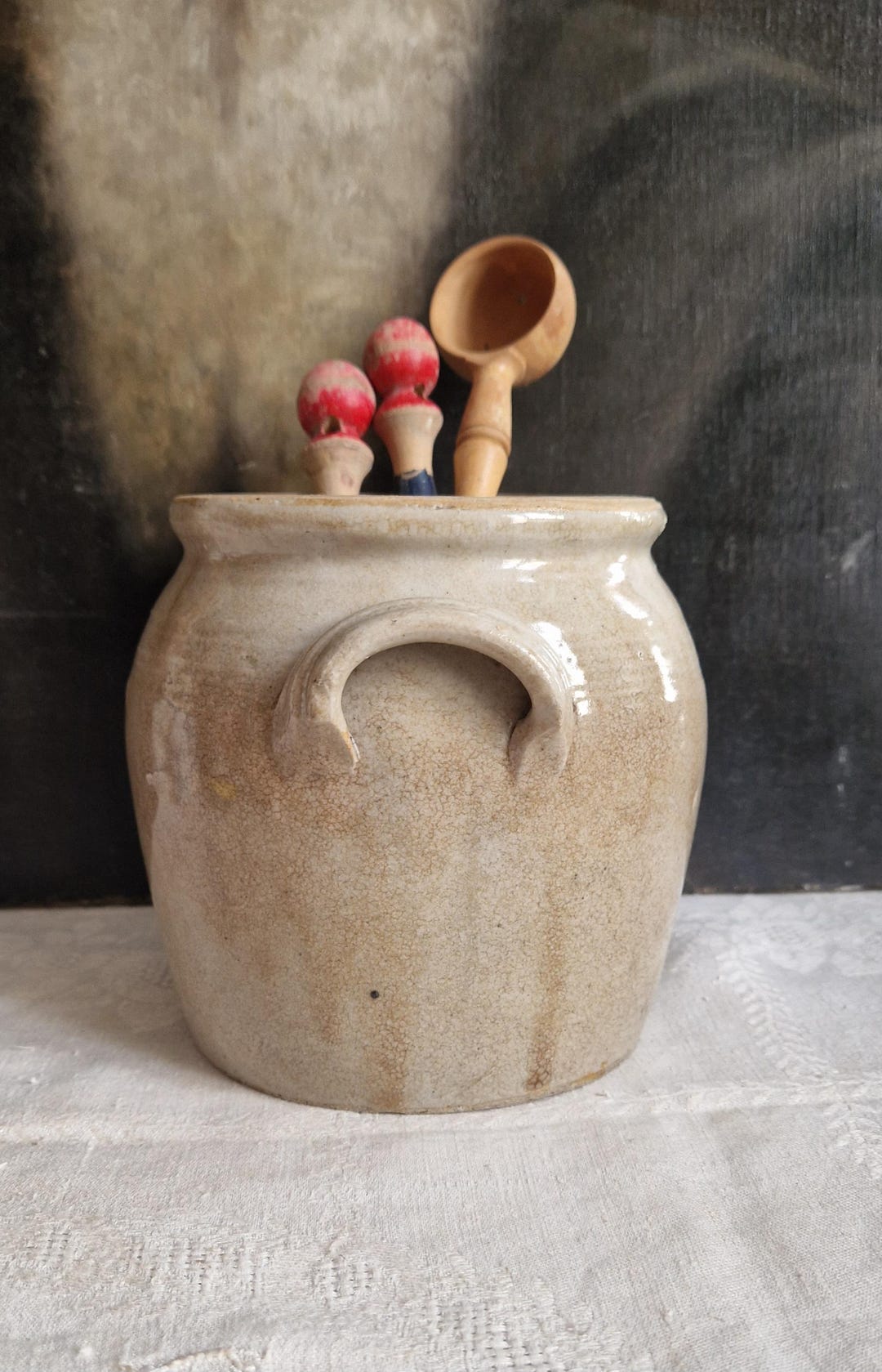Antique Confit Fat Pot Container Earthenware Shabby Vintage From France ...