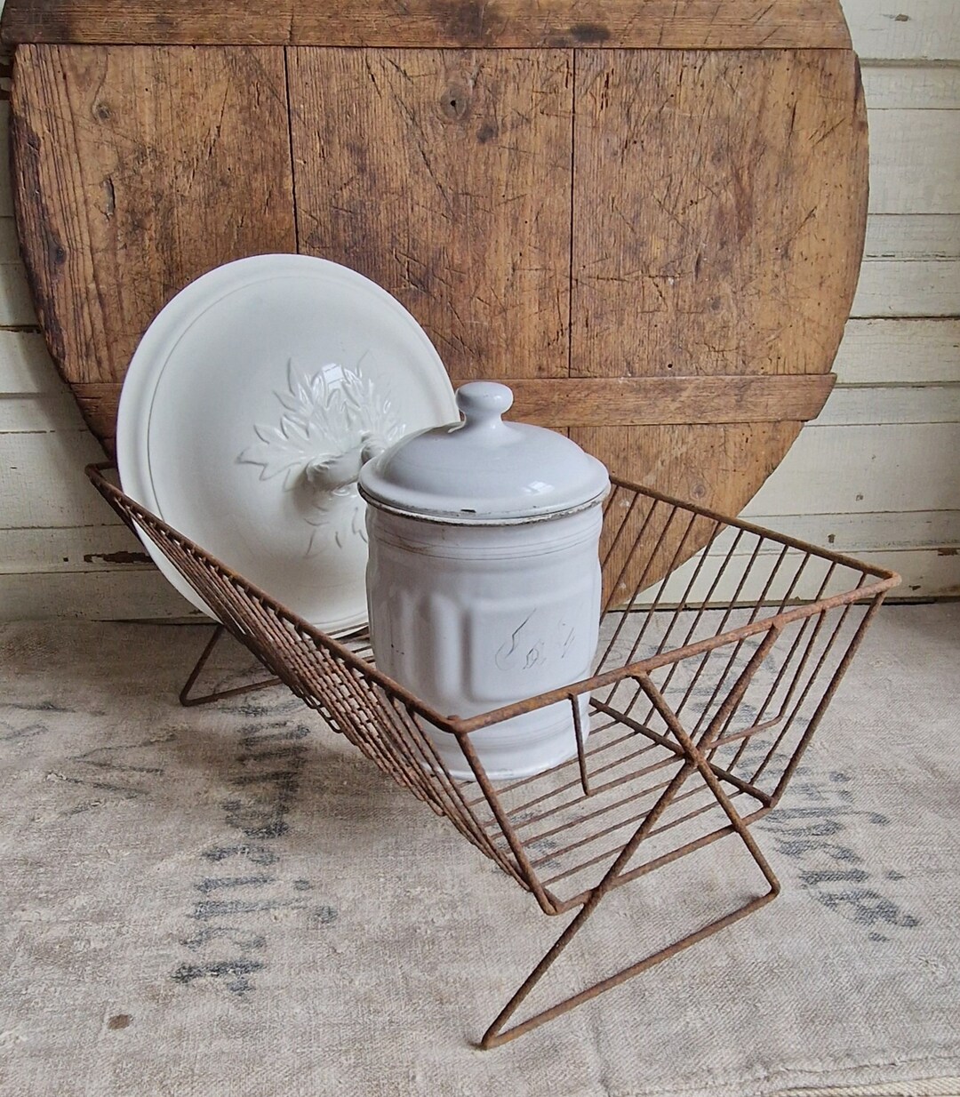 Antique Draining Basket Draining Rack Dish Basket Wire Wire Shelf ...
