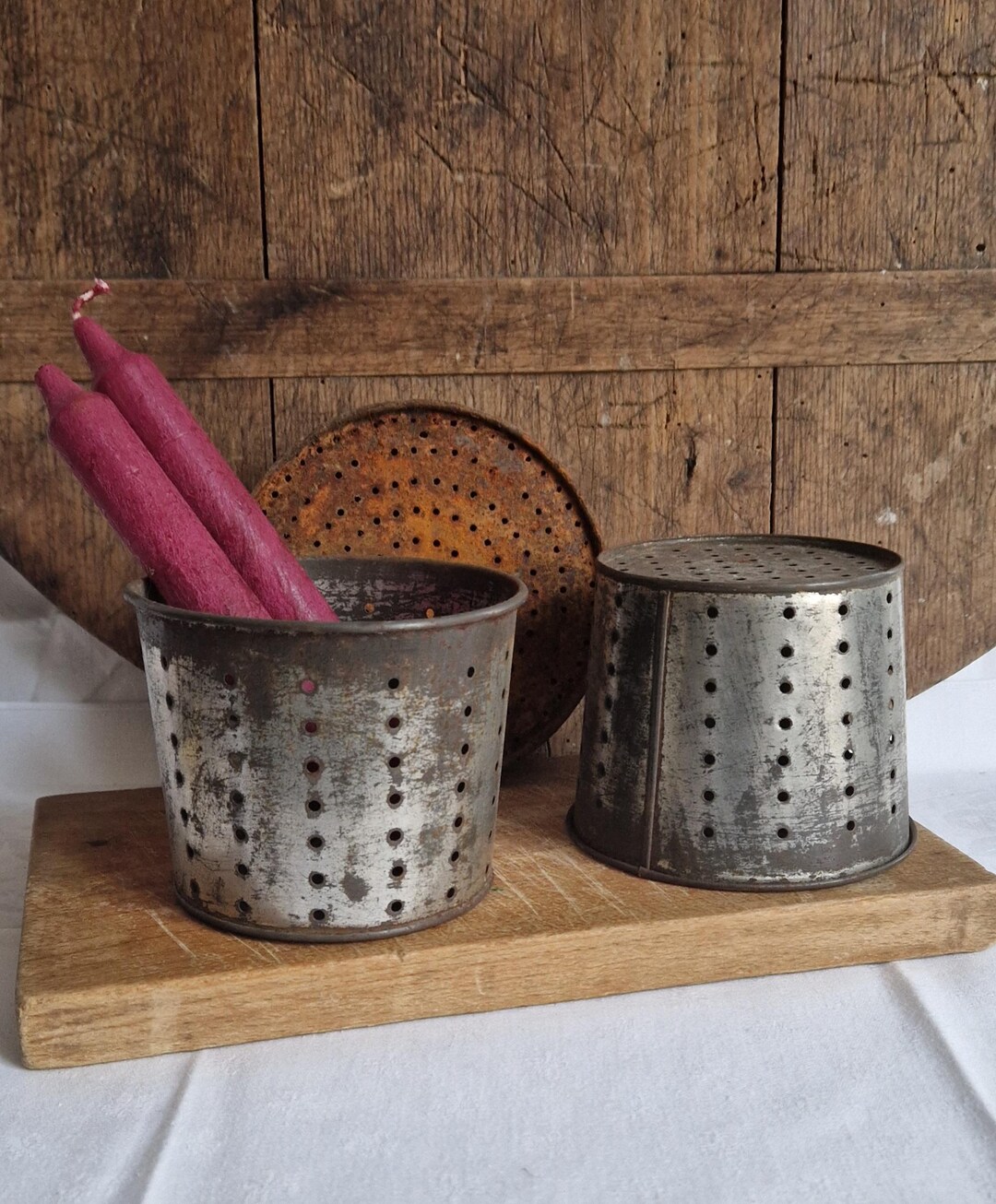 3 Old Metal Sieves Cheese Sieve Set French Vintage Decor - Etsy