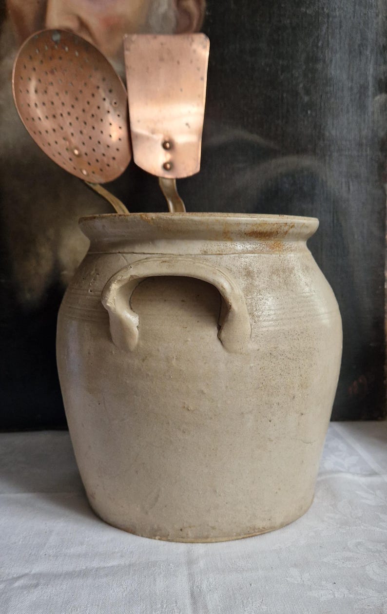 Antique Confit Fat Pot Container, Stoneware, French Vintage Kitchen - Etsy