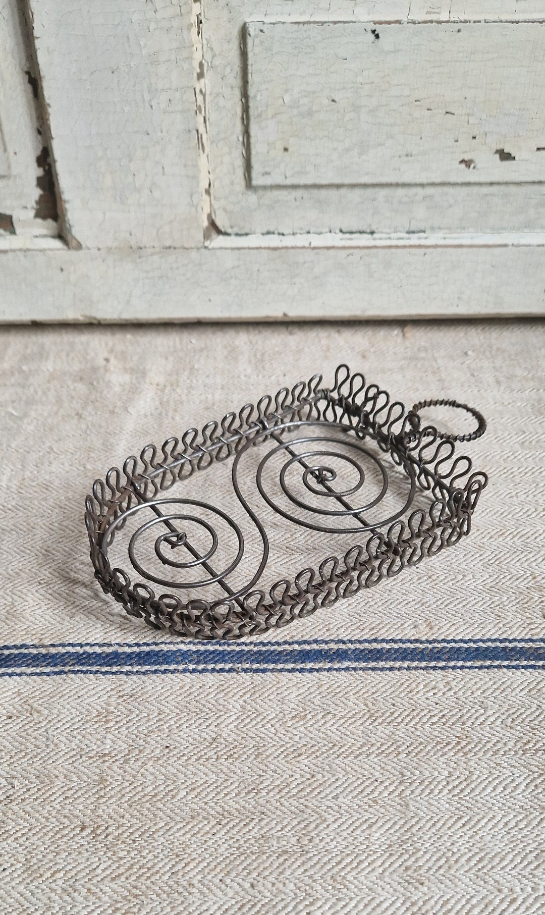 Antique Iron Rack Made of Wire Fil De Fer From France Shabby Vintage ...