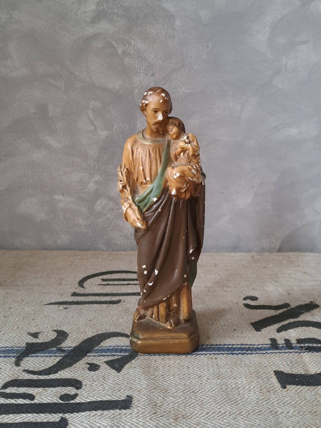 Antique Saint Joseph Figure Statue Shabby Vintage France - Etsy