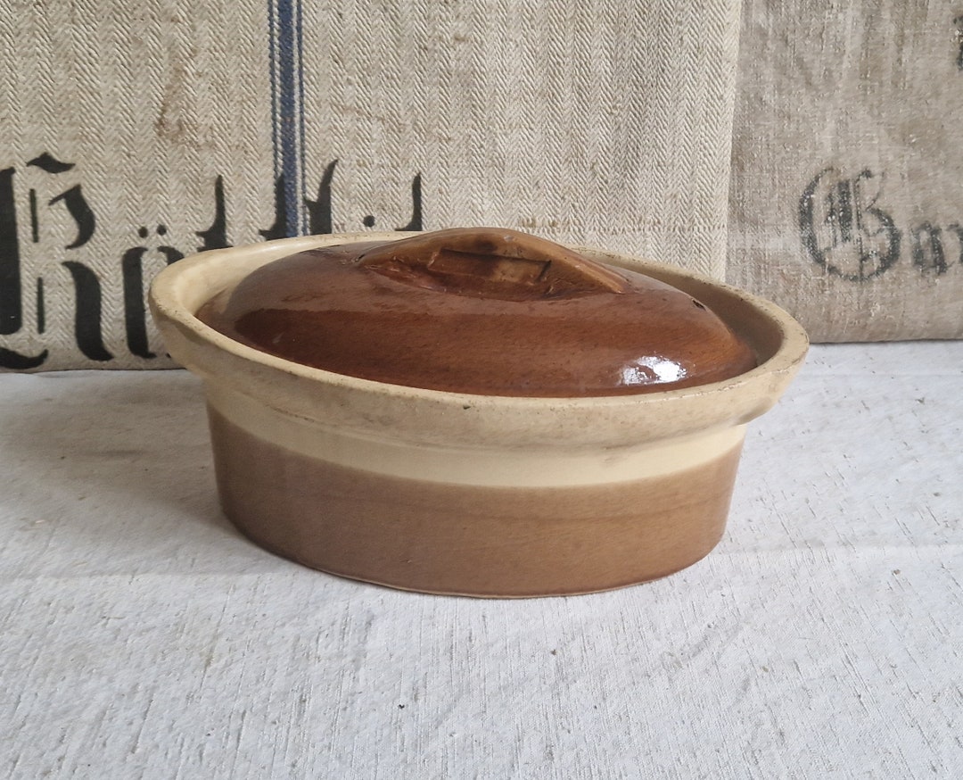 Old Container Pate Dish Terrine Earthenware Shabby Vintage France - Etsy