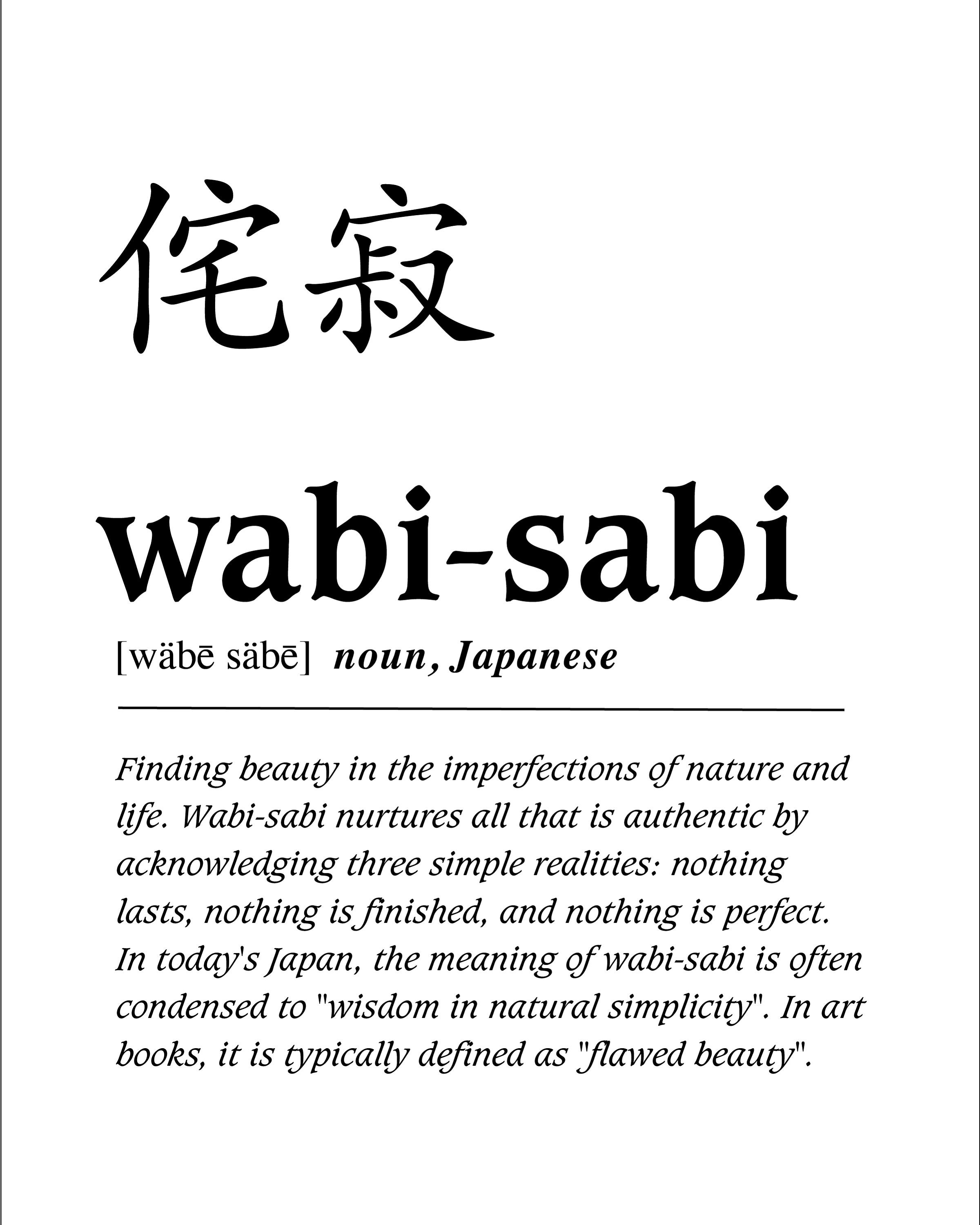 Wabi-Sabi Definition Art Digitale print downloaden - Etsy Nederland