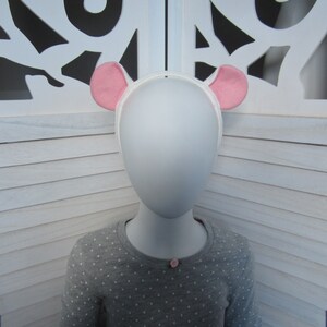 Mouse Ears Hairband Made of White Felt Suitable for Children and Adults ...