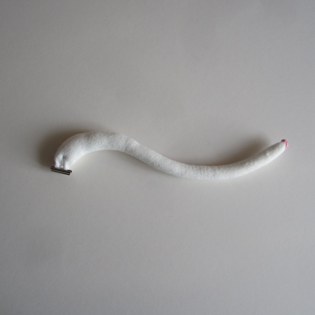 Clip on Mouse Tail Made of White Felt Suitable for Children and Adults ...