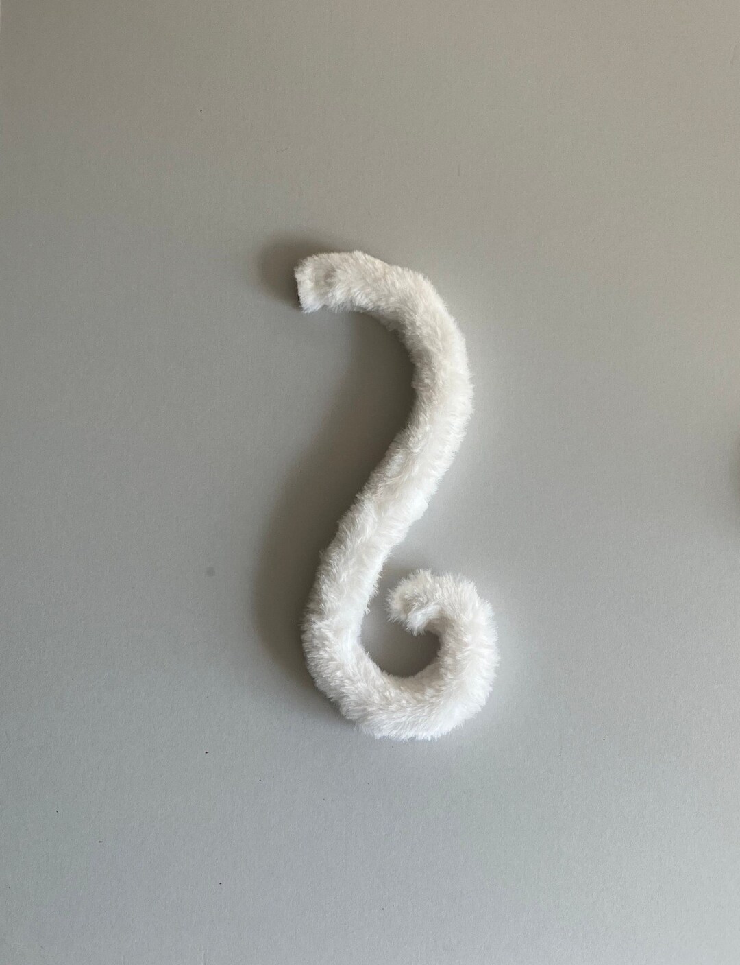 Clip on Cats Tail Made of White Faux Fur - Etsy