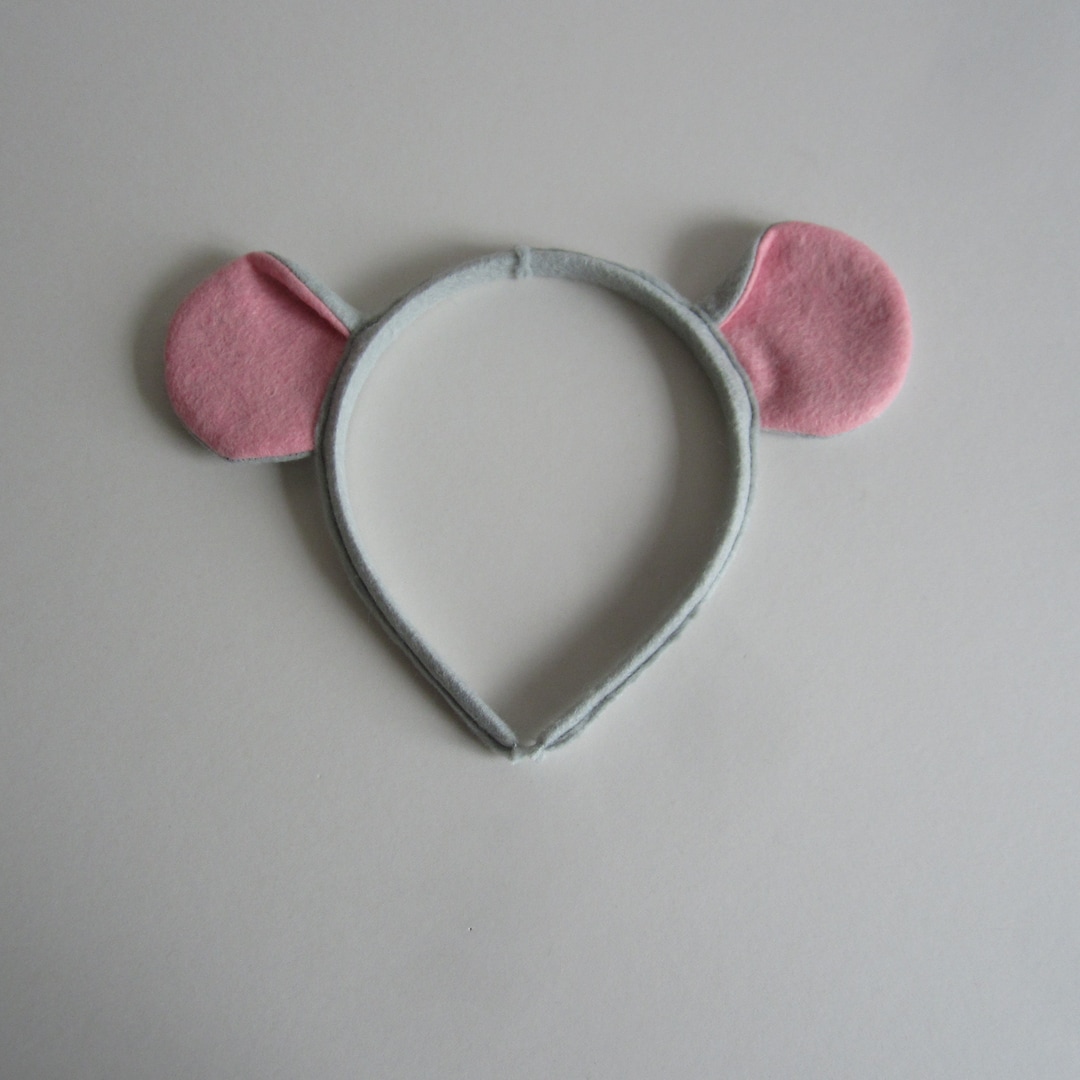 Mouse Ears Hairband Made of Light Grey Felt Suitable for Children and ...