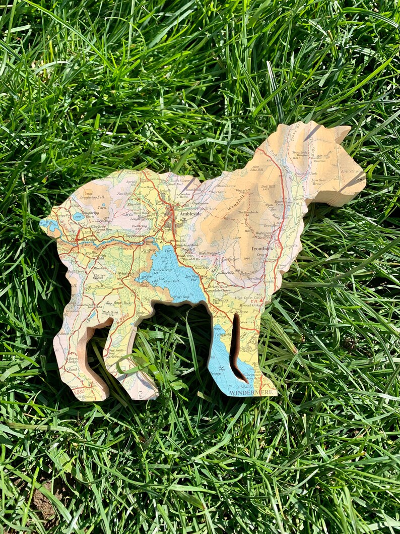 Map sheep wooden sheep map covered wooden sheep handmade | Etsy