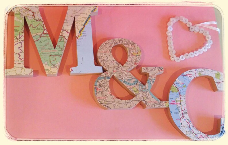 Word Art. Map Faced Wooden Letters Map Letters Maps of Your - Etsy UK