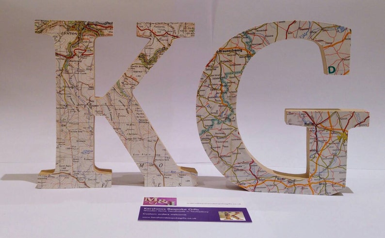 Word Art. Map Faced Wooden Letters Map Letters Maps of Your - Etsy UK