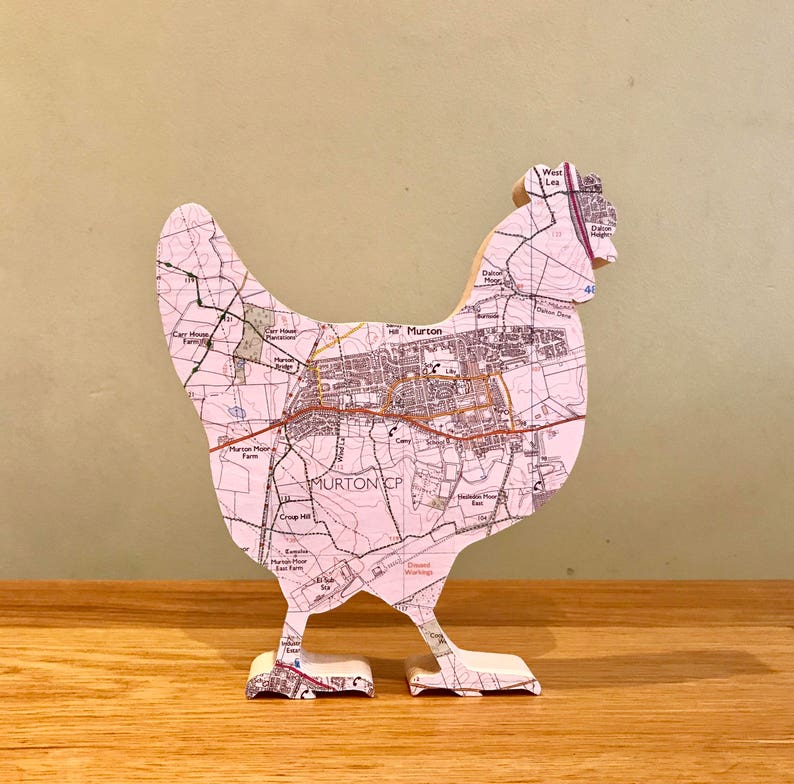 Map Chicken Wooden Chicken Map Gift Wooden Map Art. - Etsy UK