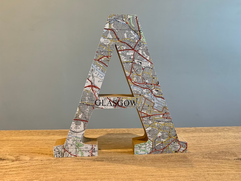 Word Art. Map Faced Wooden Letters Map Letters Maps of Your - Etsy UK