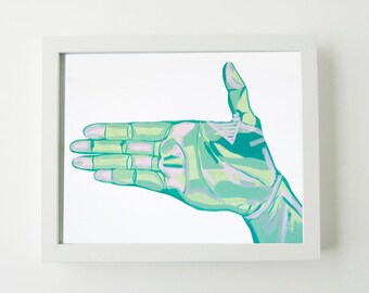 Point Hand Sign- Art Print, Wall Art, Hand Sign Art, Hand Portrait ...