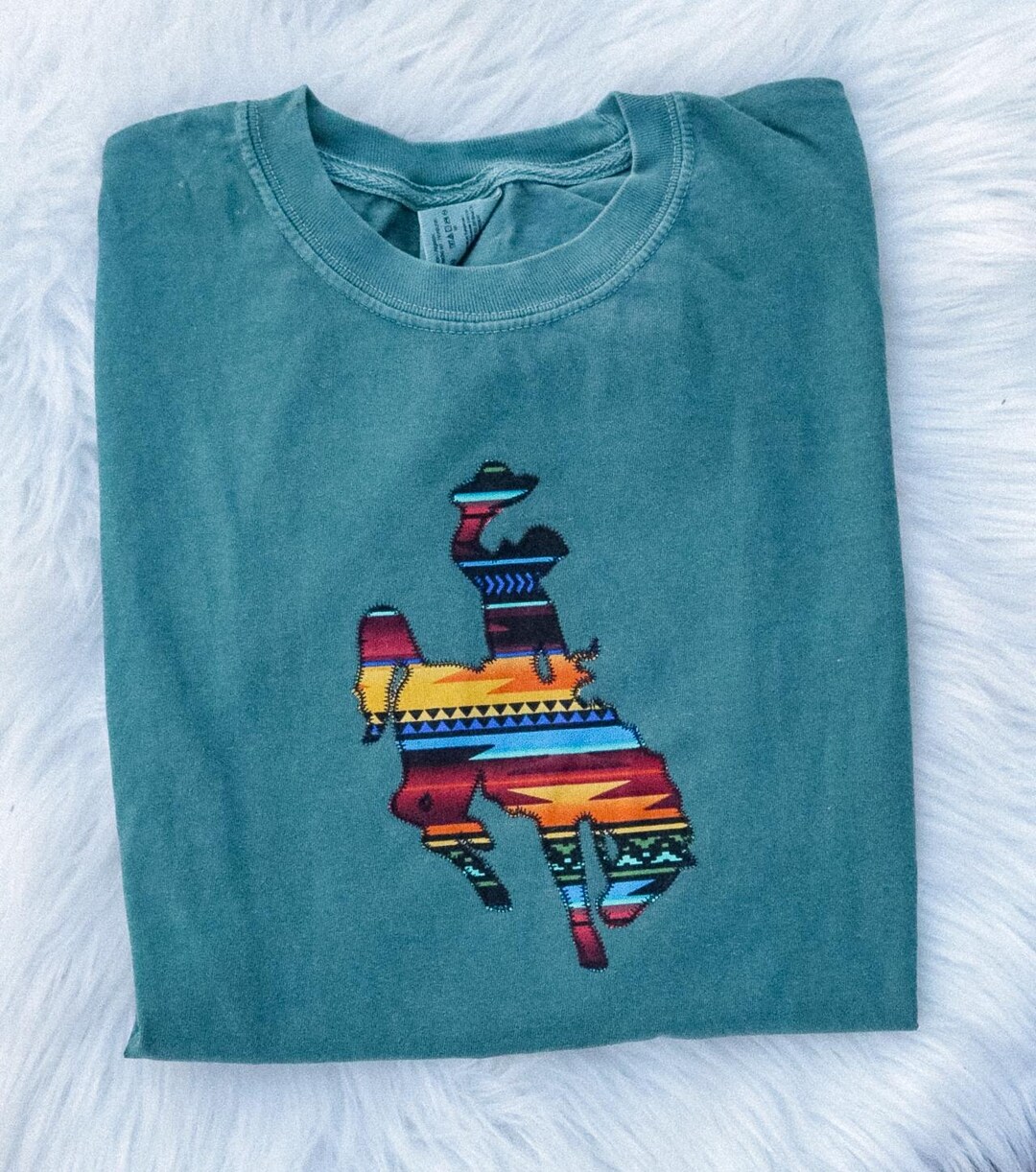 Bucking Bronc Embroidered Tee | Western Embroidered Tee | Western Tee ...