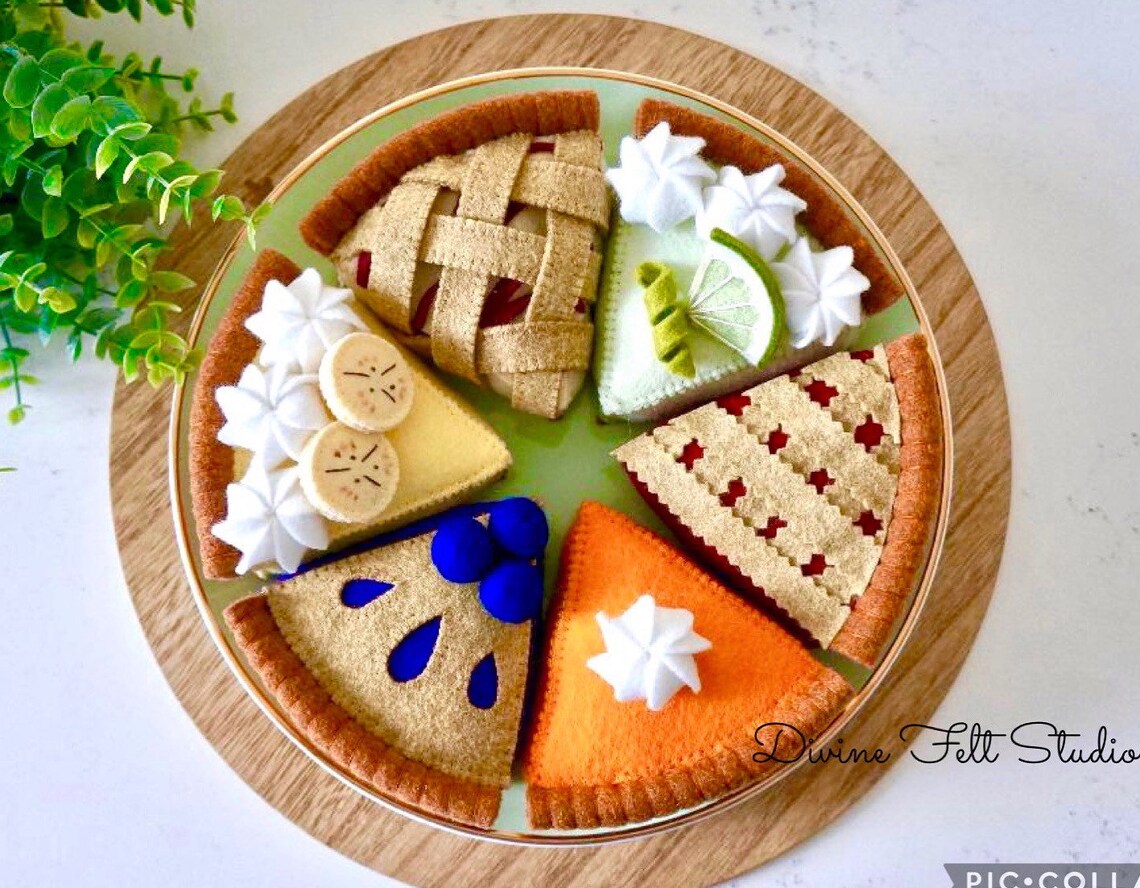 Felt Cherry Pie-felt Food Pretend Play Tea Party - Etsy