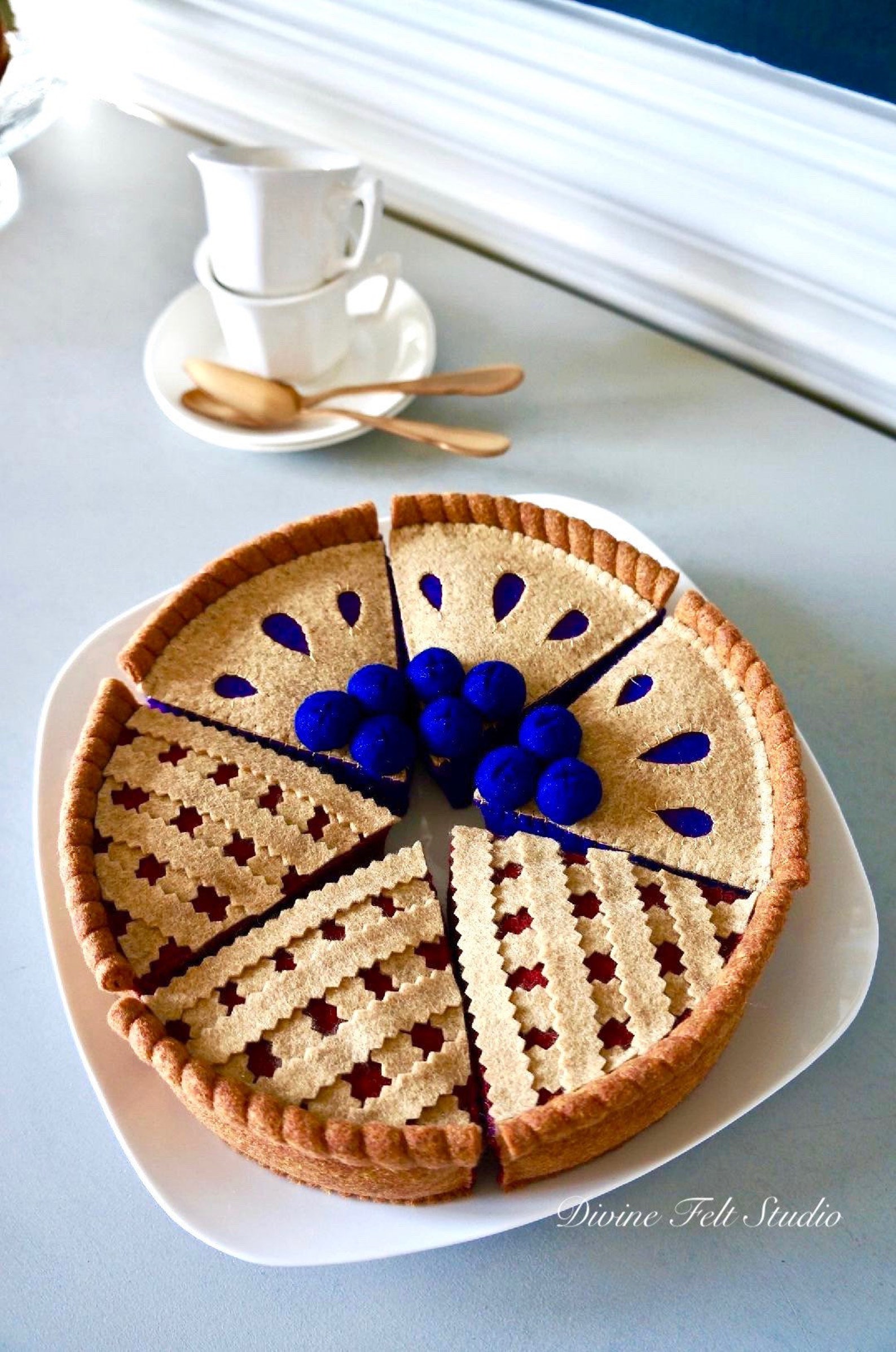 Felt Cherry Pie-felt Food Pretend Play Tea Party - Etsy