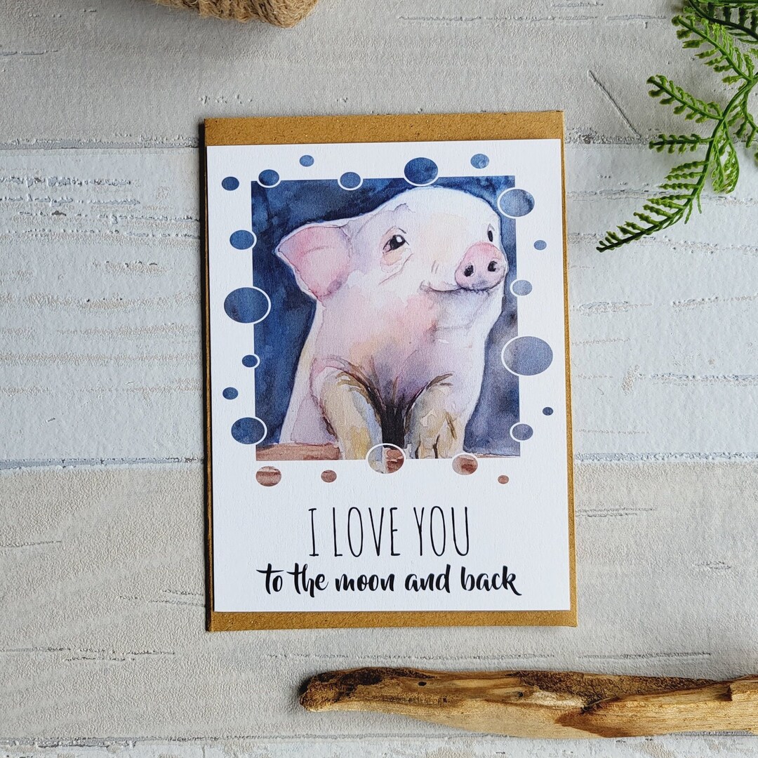 Kaart Van Een Schattig Varkentje Door Mij Geaquarelleerd Met Etsy Nederland