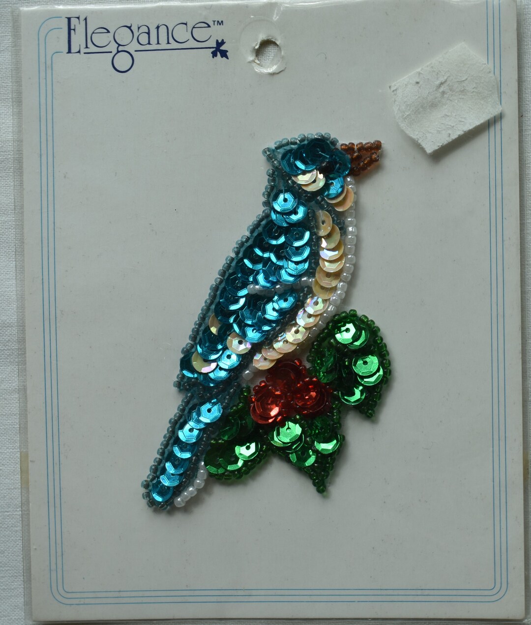 Beaded and Sequined Applique Blue Jay, New Old Stock From Elegance - Etsy