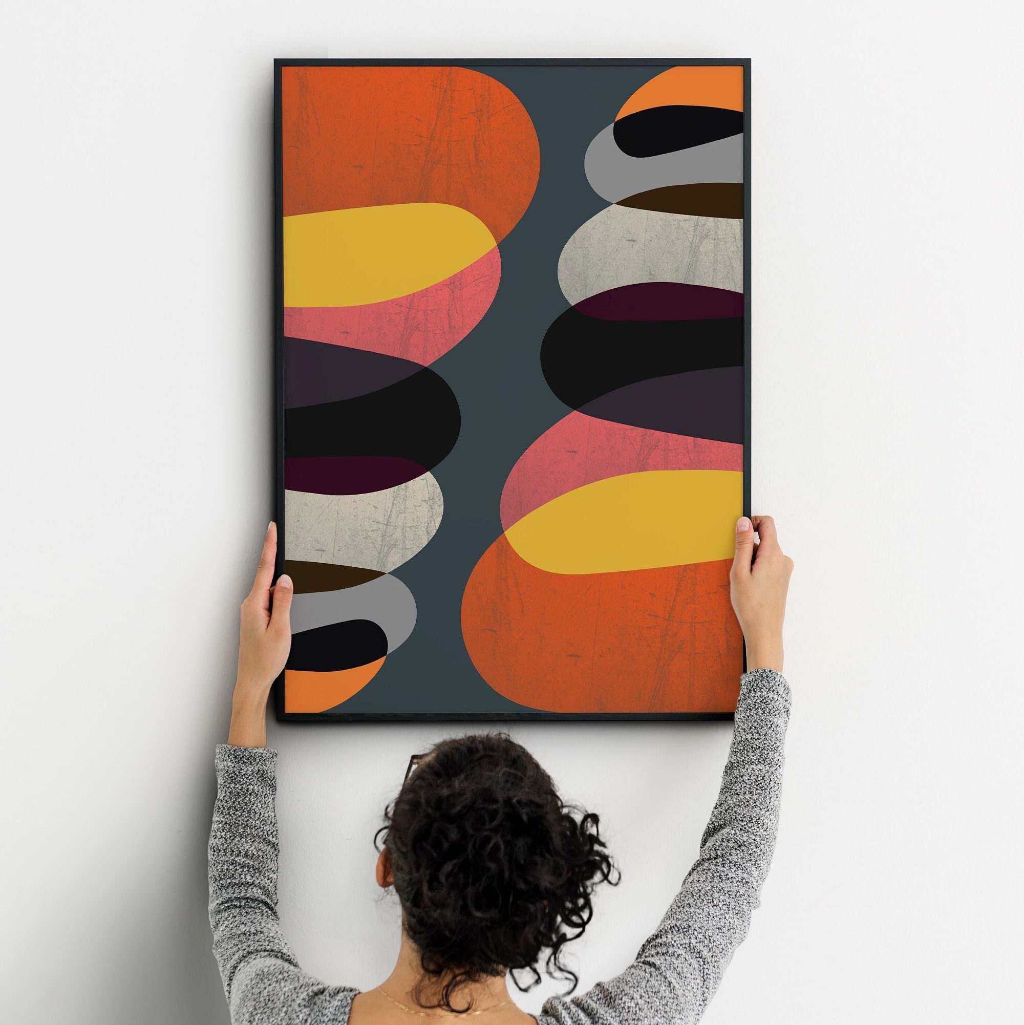Large Abstract Printable Art, Contemporary Trendy Art Print, Colorful ...
