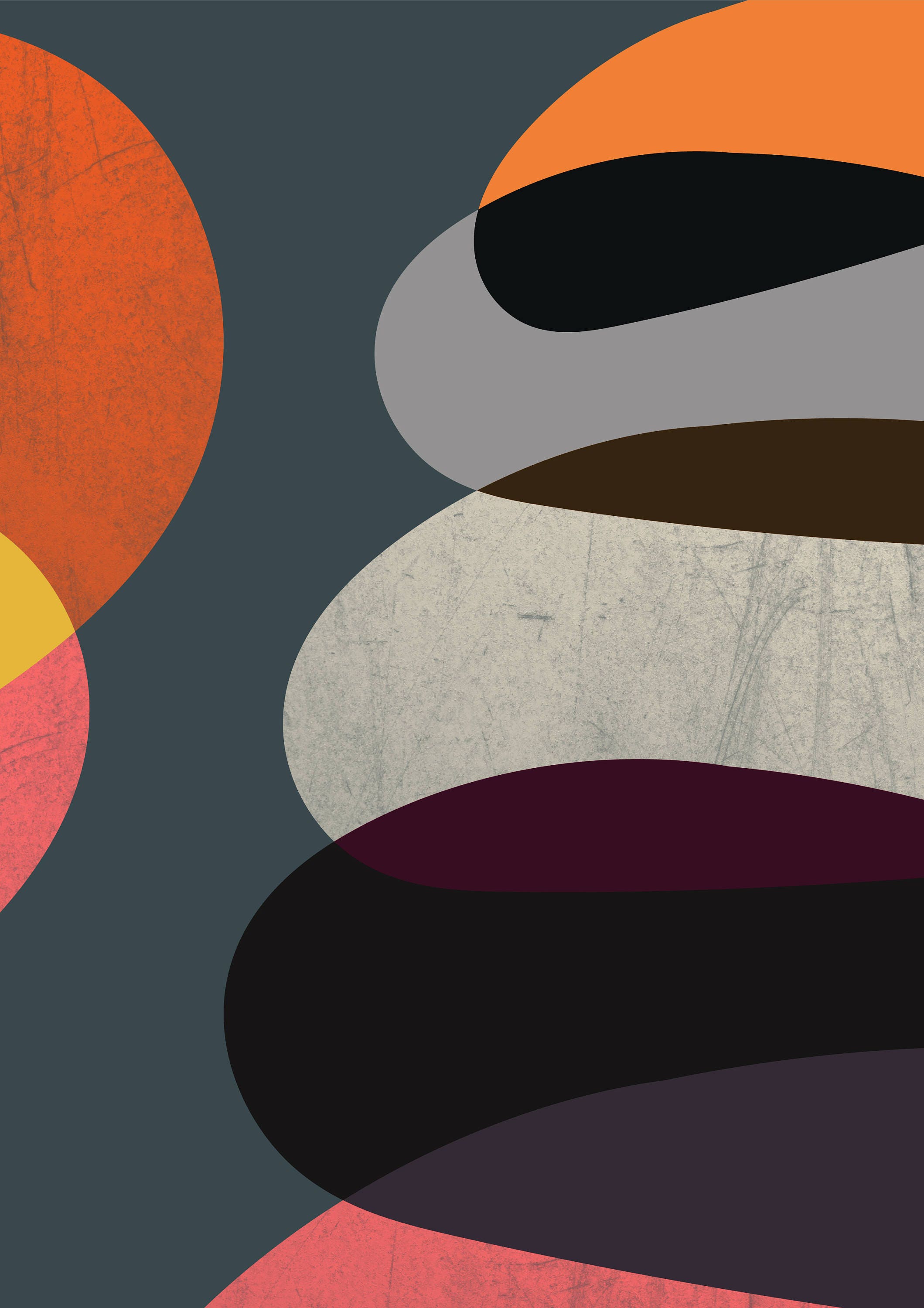 Large Abstract Printable Art, Contemporary Trendy Art Print, Colorful ...