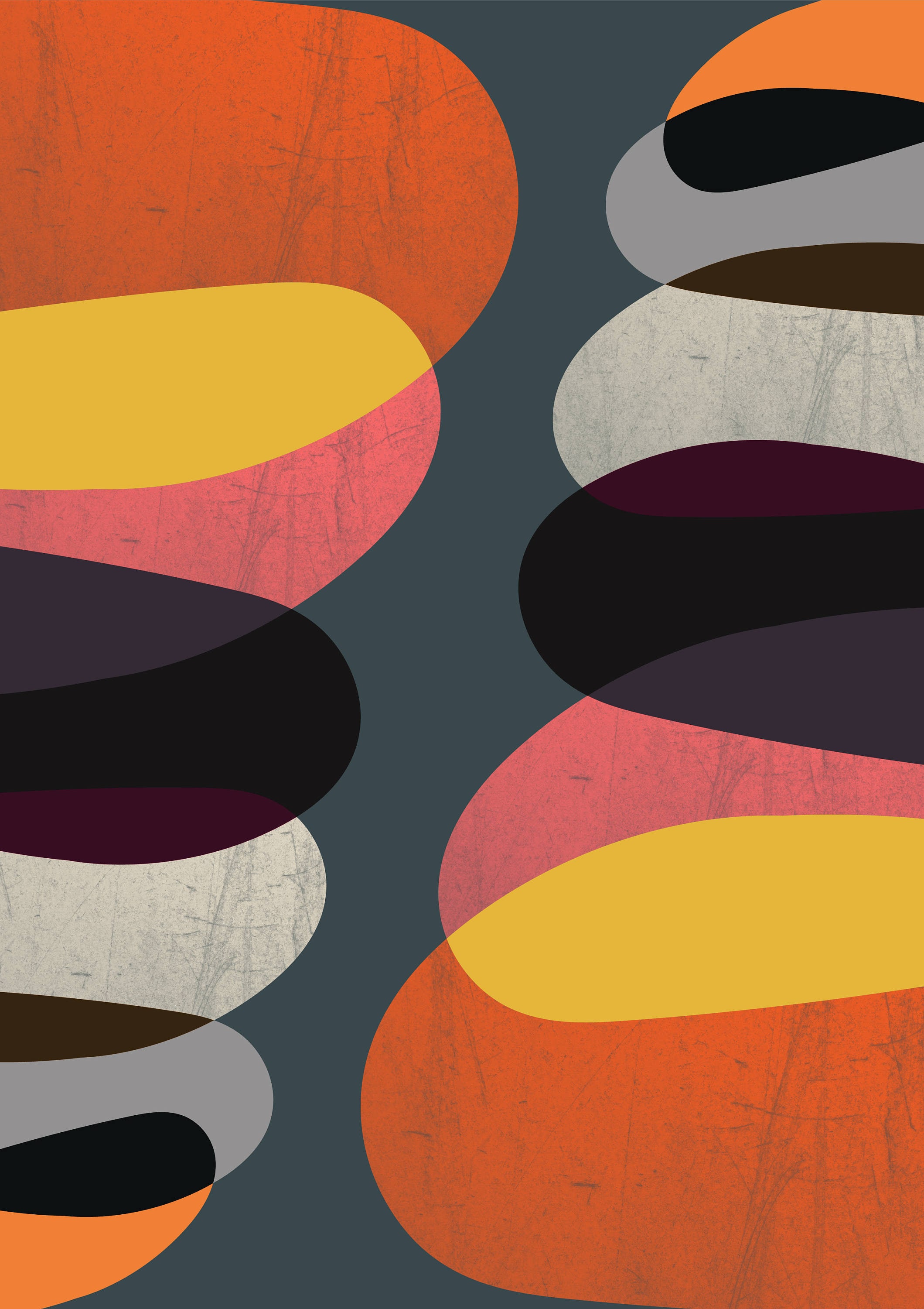 Large Abstract Printable Art, Contemporary Trendy Art Print, Colorful ...