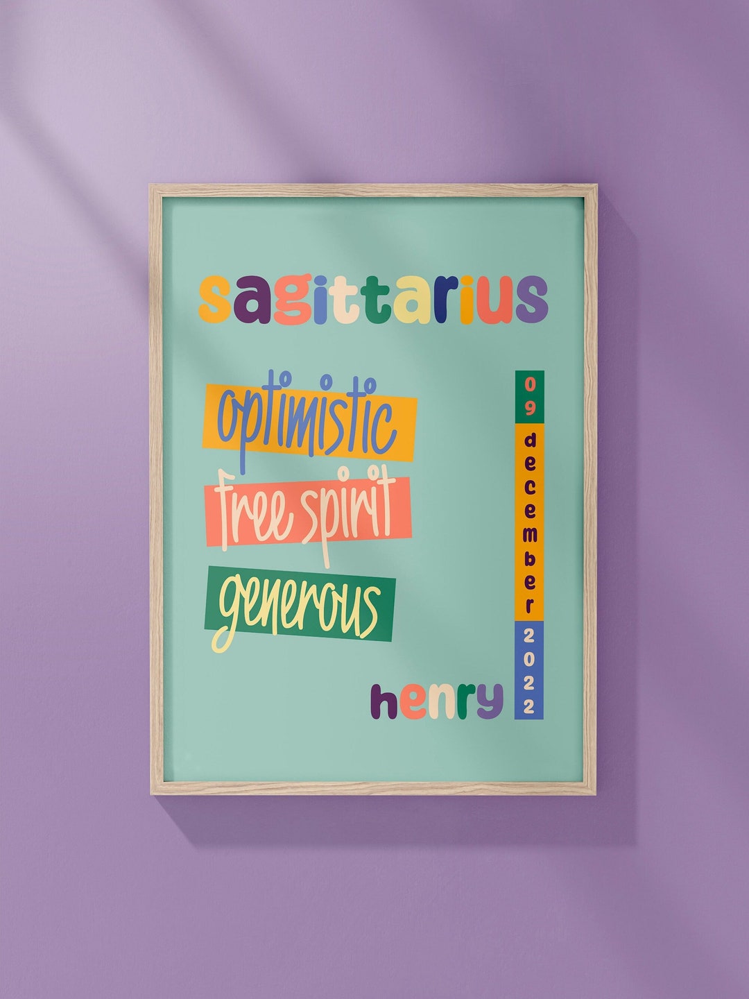 Custom Sagittarius Zodiac Printable Personalized Kids Horoscope Art ...