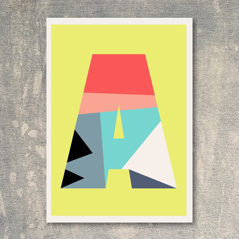 Letter A Printable A2 Print Initial Illustration Large Wall - Etsy