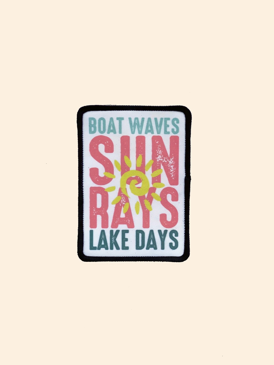 Boat Waves Sun Rays Lake Days Iron on Patch, Sublimation Patch, Trucker ...