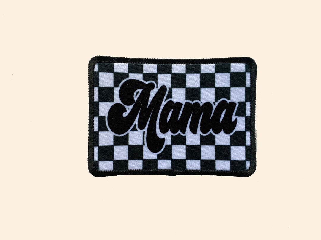 Checkered Mama Patch, Trucker Hat, Trucker Hat Patch, Mama, Mother's ...