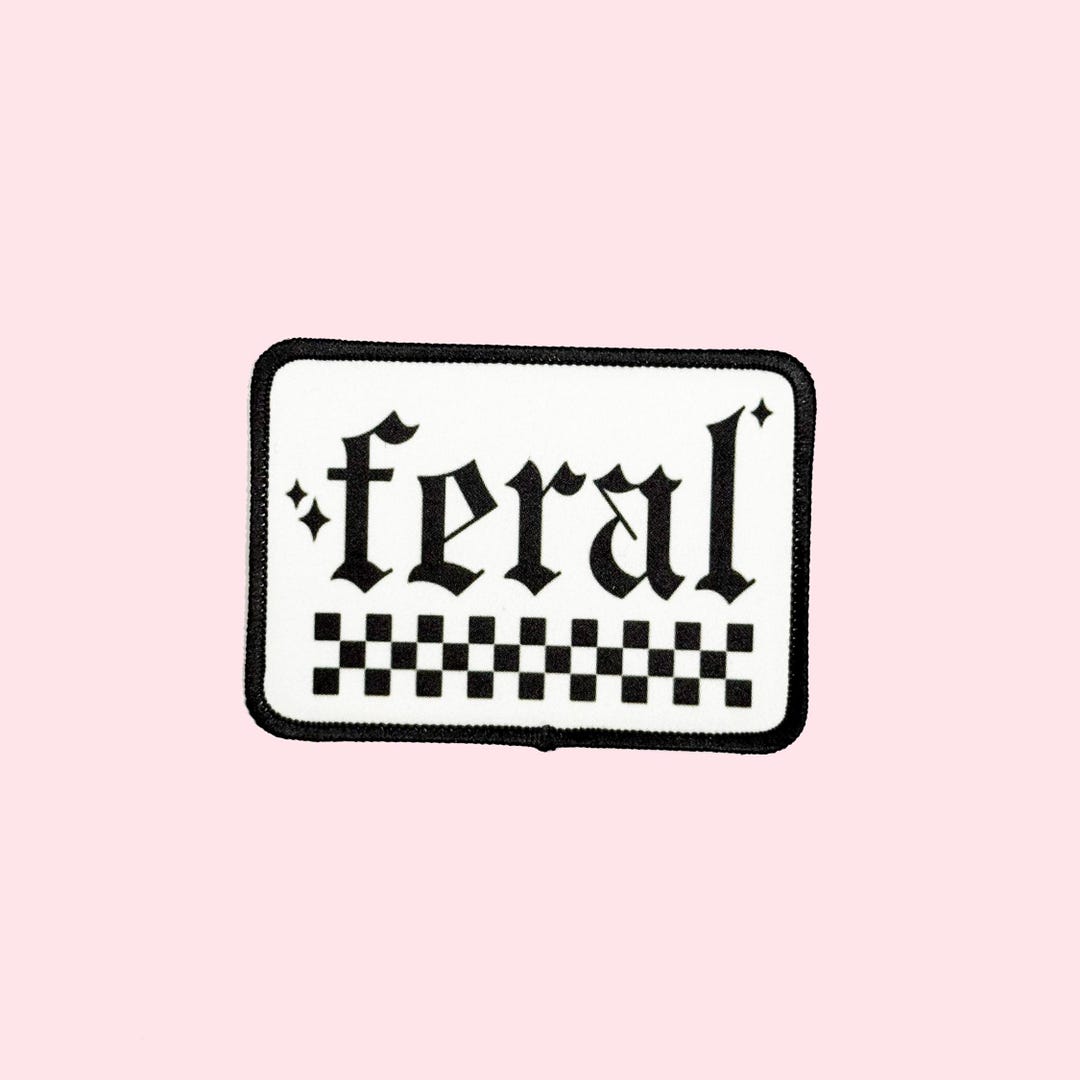 Feral Checkered Iron on Patch. Kayaking Iron on Patch, Iron on Patch ...