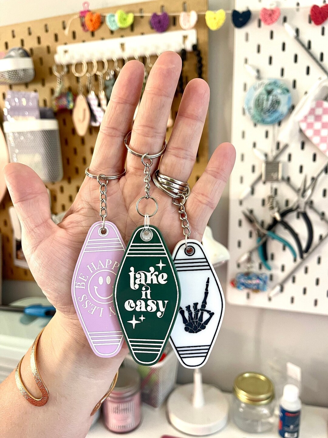 Acrylic Motel Keychain︱retro Keychain︱acrylic Keychain︱personalized ...
