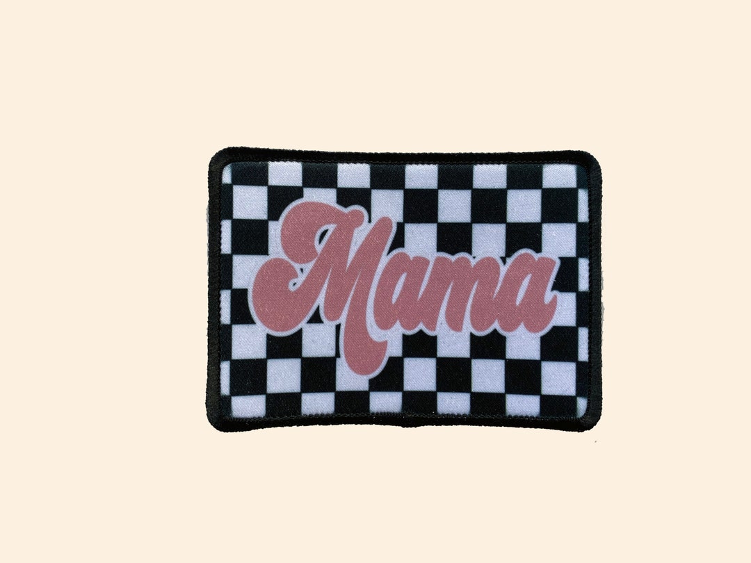Checkered Mama Patch, Trucker Hat, Trucker Hat Patch, Mama, Mother's ...
