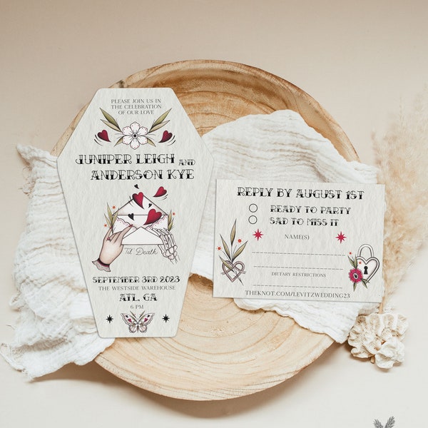 Coffin Wedding Invitations - Etsy